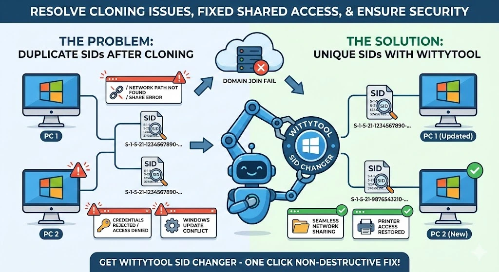 Wittytool Windows SID Changer Tool: Free SID Reset for Win 11/10/7 ...